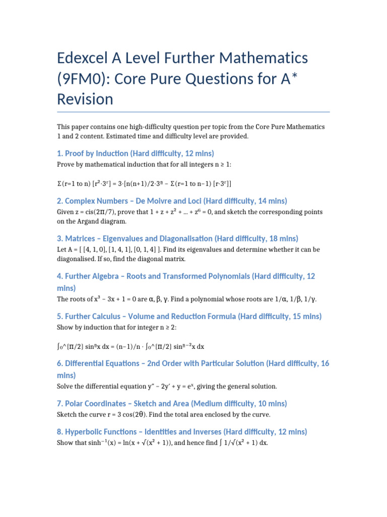 AStar Core Pure Question Set Unicode | PDF