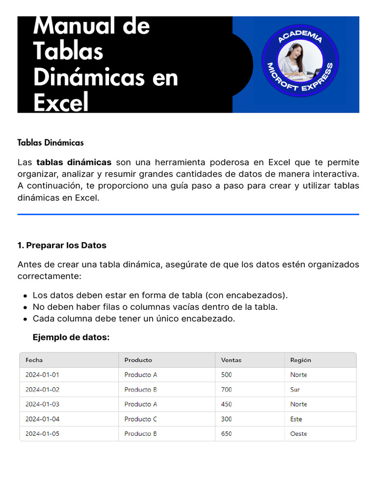 Manual de Tablas Dinamicas | PDF | Microsoft Excel | Informática