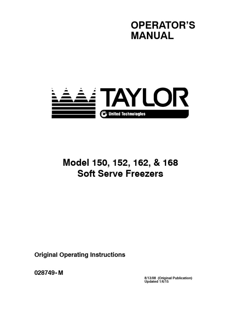 Taylor 0150 152 162 168op0 Manual Parts List | PDF | Electrical Wiring ...