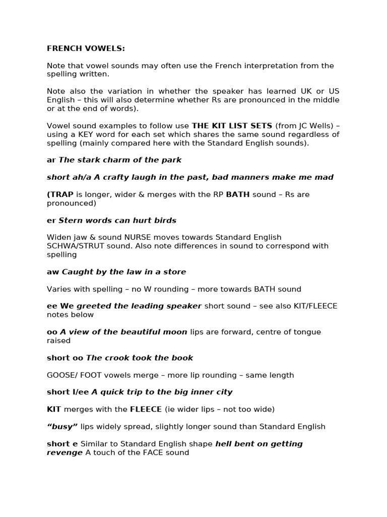 French Vowels | PDF | Vowel | Human Voice