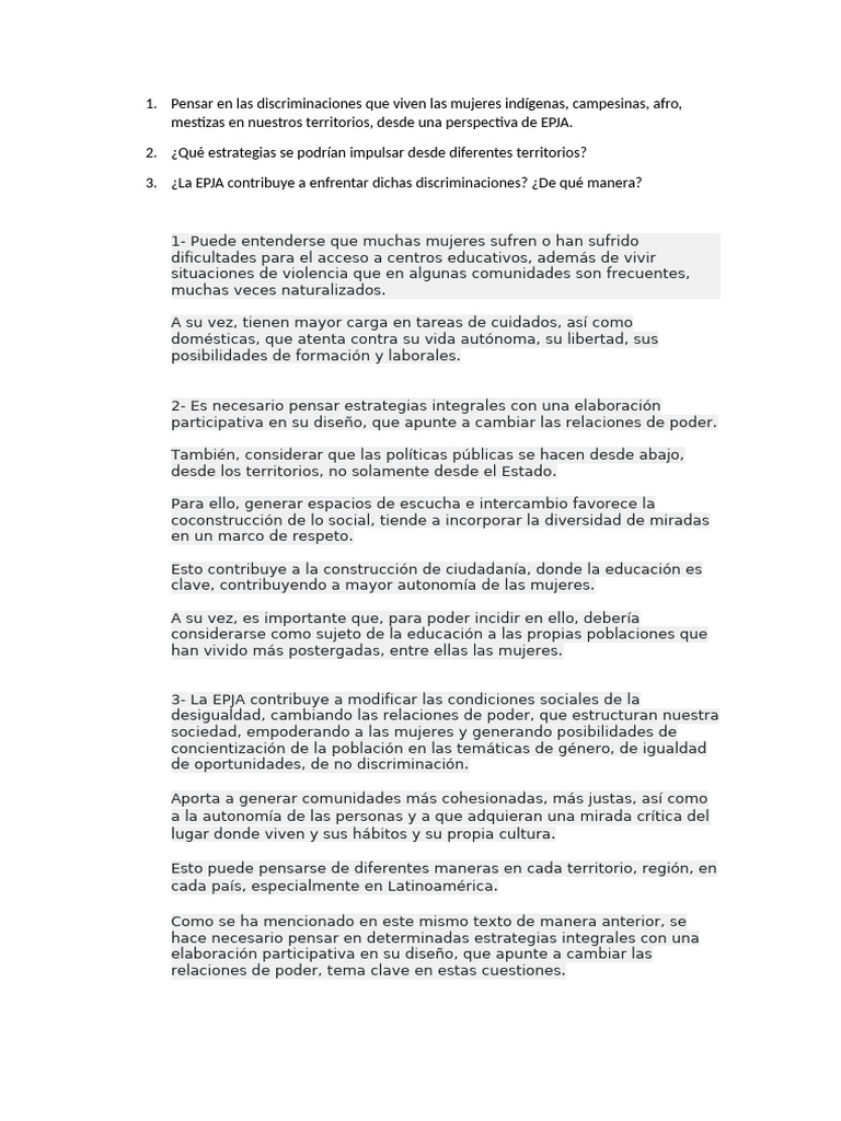 EPJA y Mujeres | PDF