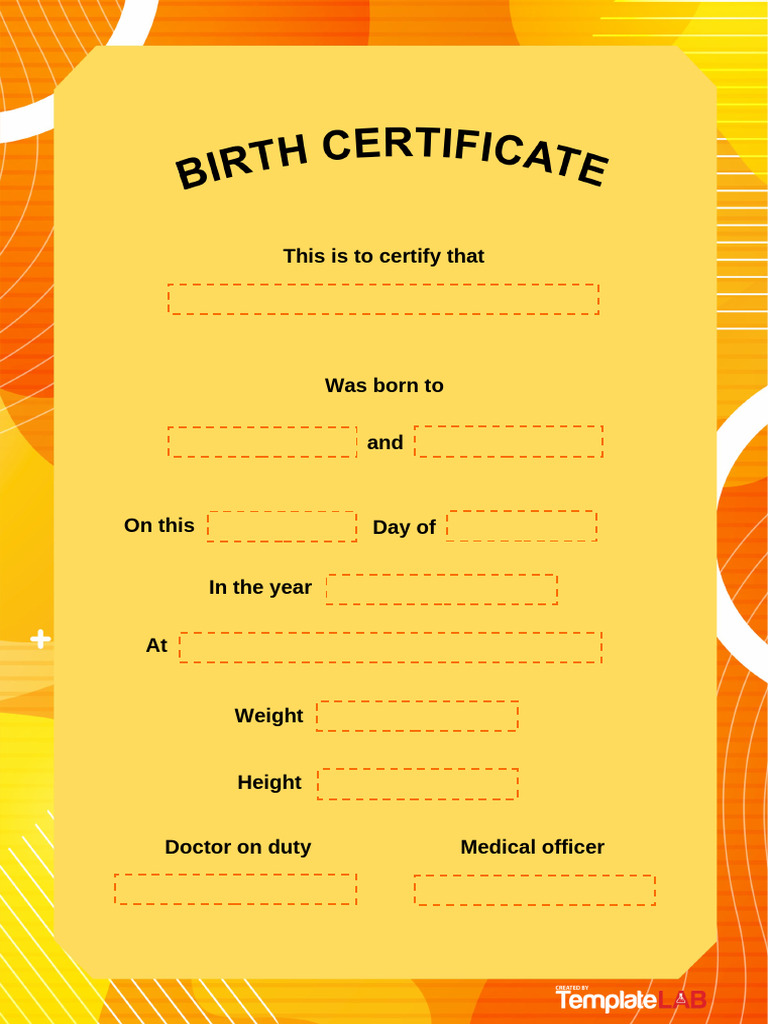 Birth Certificate Template 6 TemplateLab | PDF