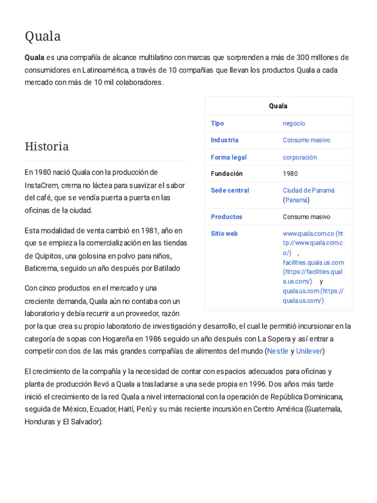 Quala - Wikipedia, La Enciclopedia Libre | PDF | Bogotá | Colombia