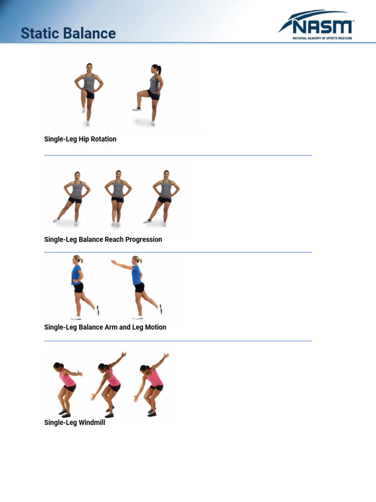 NASM PES Handout Balance Training Static Balance | PDF