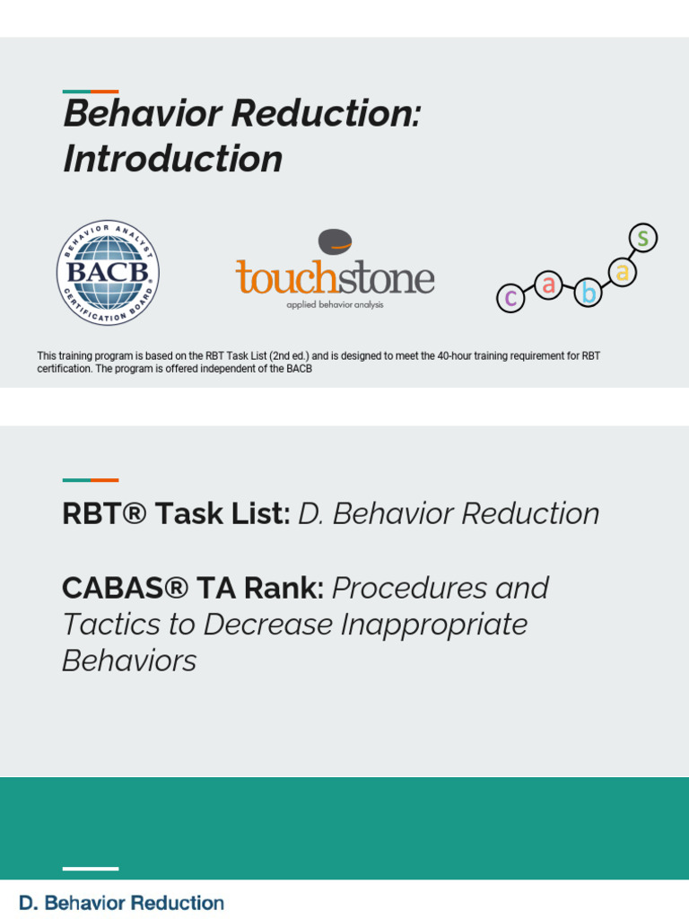 1 Behavior Reduction Intro | PDF | Reinforcement | Behaviorism