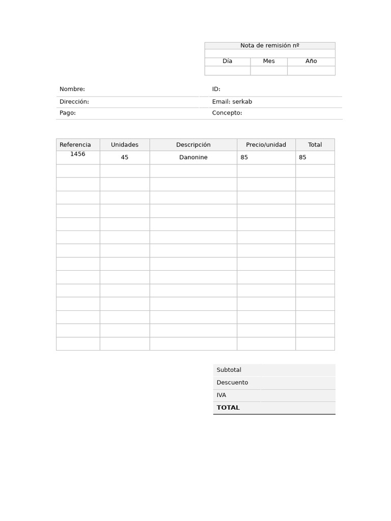 Remision Editable | PDF