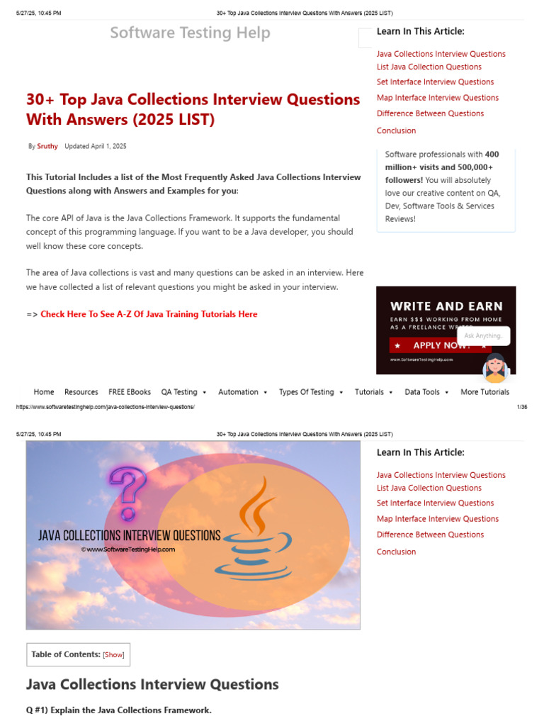 30+ Top Java Collections Interview Questions With Answers (2025 LIST) | PDF | Queue (Abstract ...