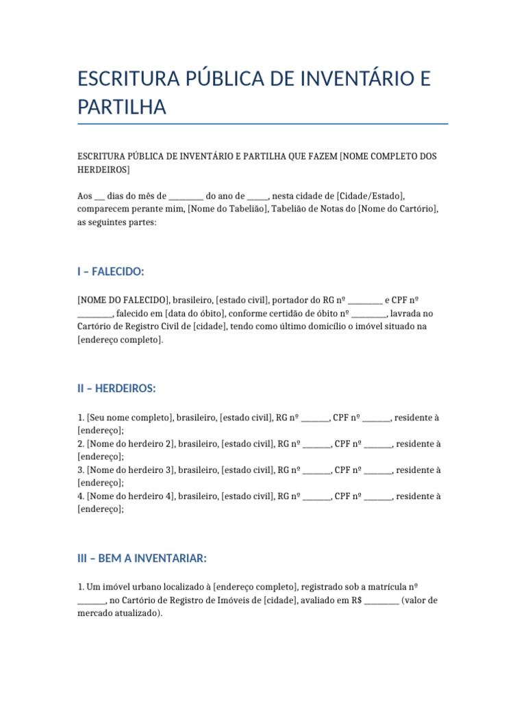 Escritura de Inventário e Partilha | PDF | Advogado | Justiça