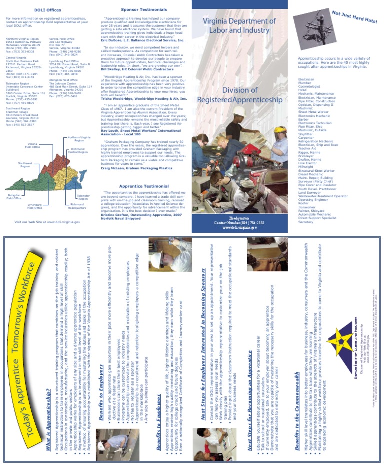 Virginia Registered Apprenticeship Guide | PDF | Apprenticeship | Labor
