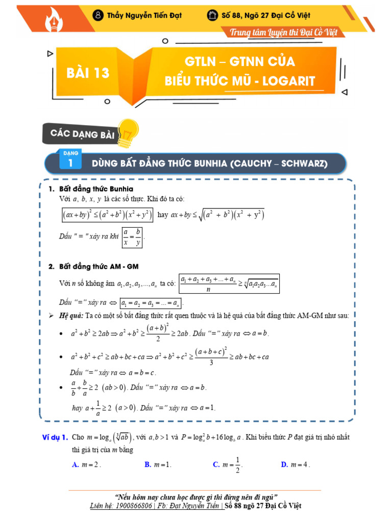Min Max Mũ - Loga | PDF