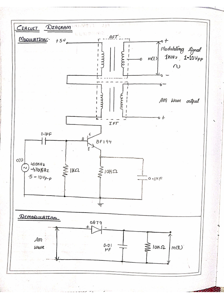8 Collector Modulator Circuit Am And Demodulation Pdf