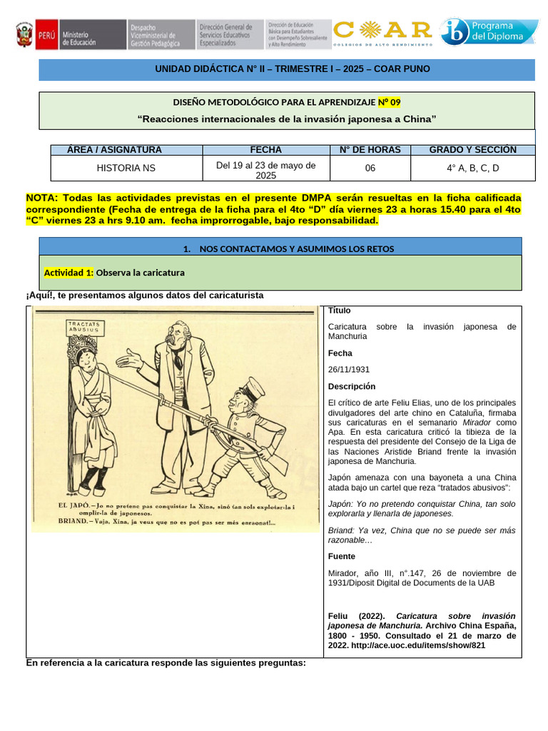 Dmpa 09 - Historia NS - 4t°abcd | PDF | Japón | Imperio de japón