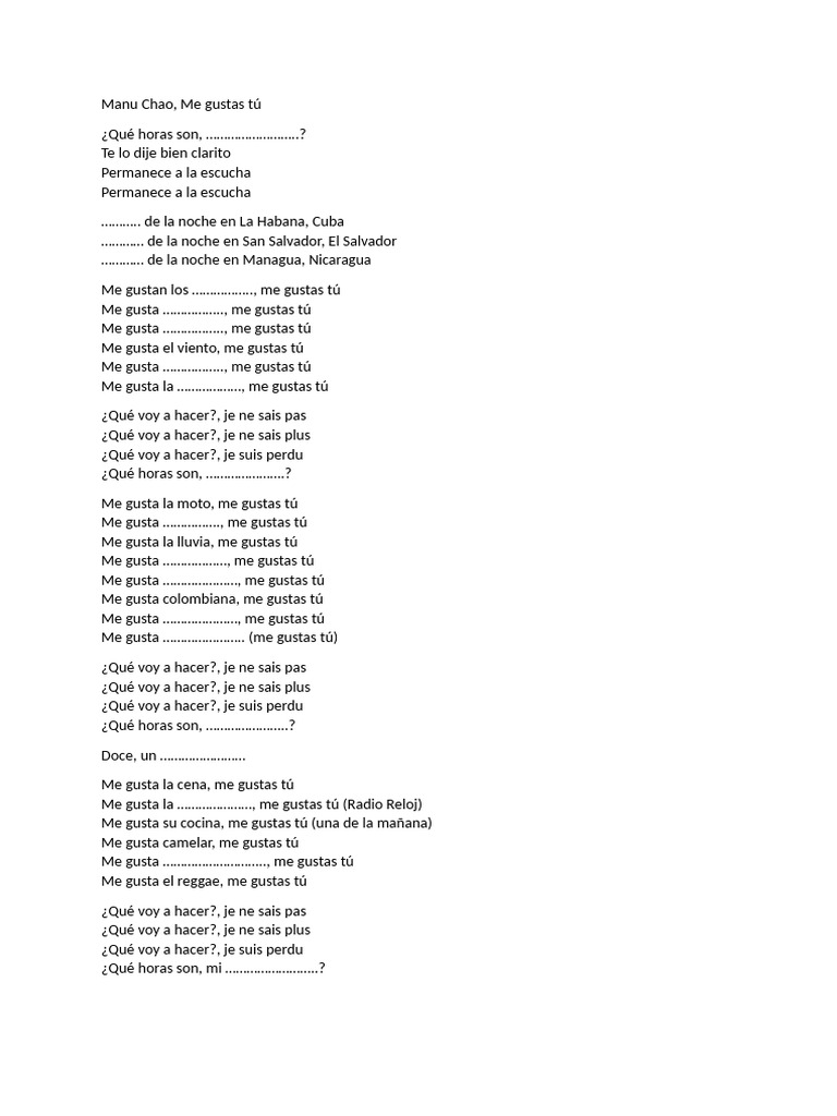 Me Gusta Manu Chao | PDF