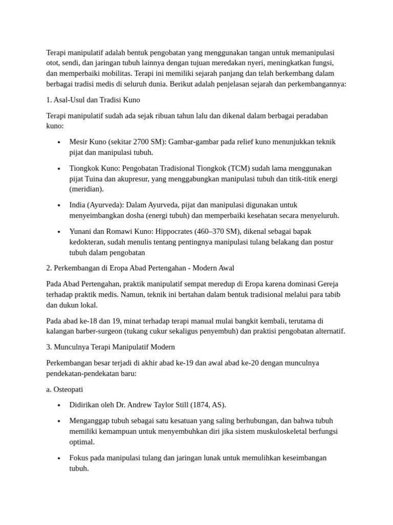 Uts - Dasar Dasar Terapi Manipulatif - Dwi Andika Dimas - 23060130070 | PDF