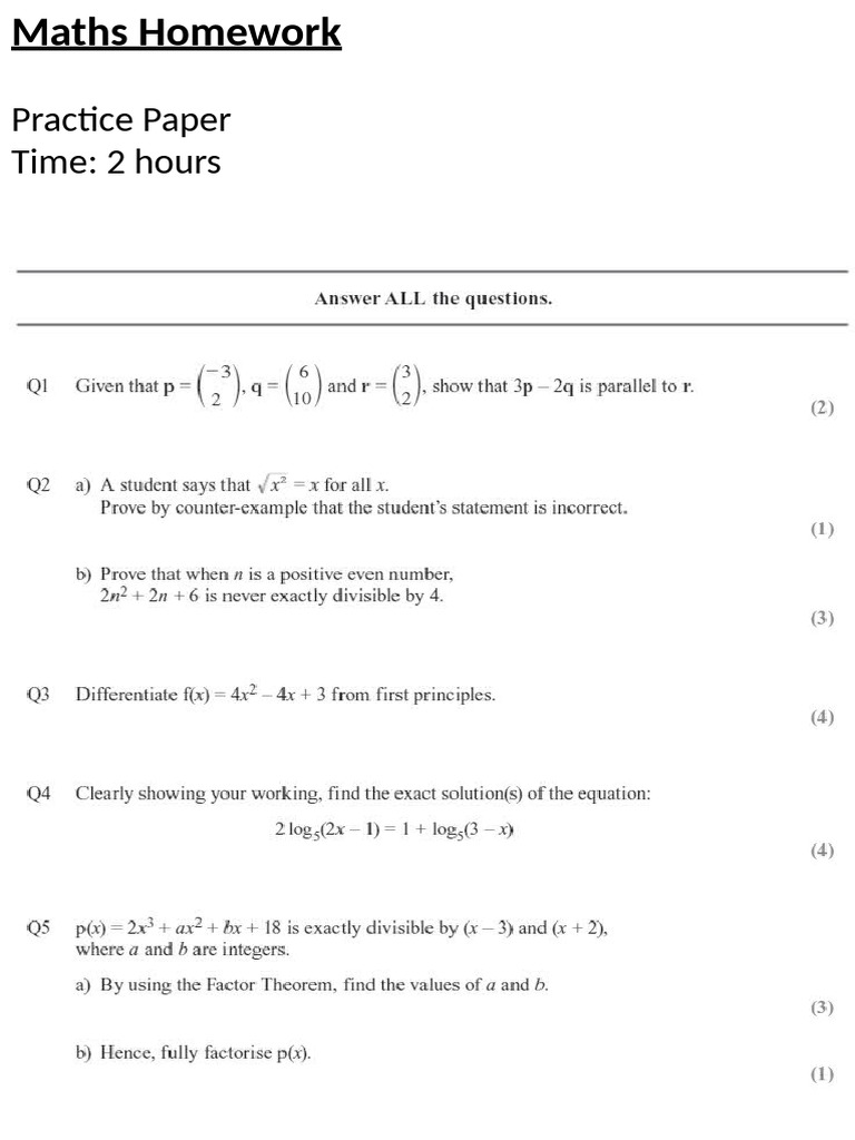 May Half Term Homework | PDF