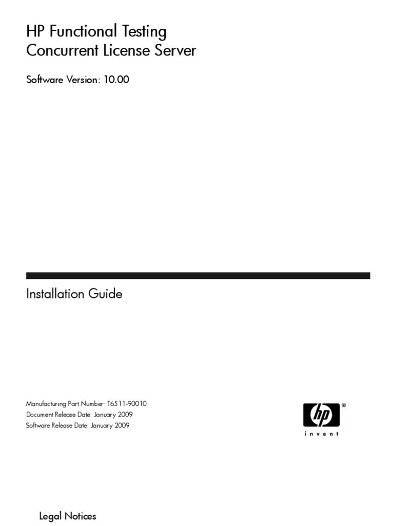 HP Functional Testing Concurrent License Server: Installation Guide ...
