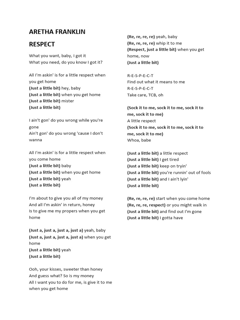 Aretha Franklin - Respect | PDF