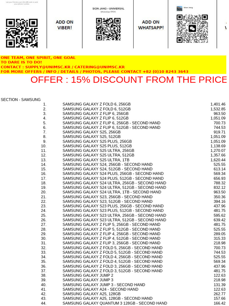 Samsung Mobile Price List 2023 | PDF | I Phone | Information Appliances