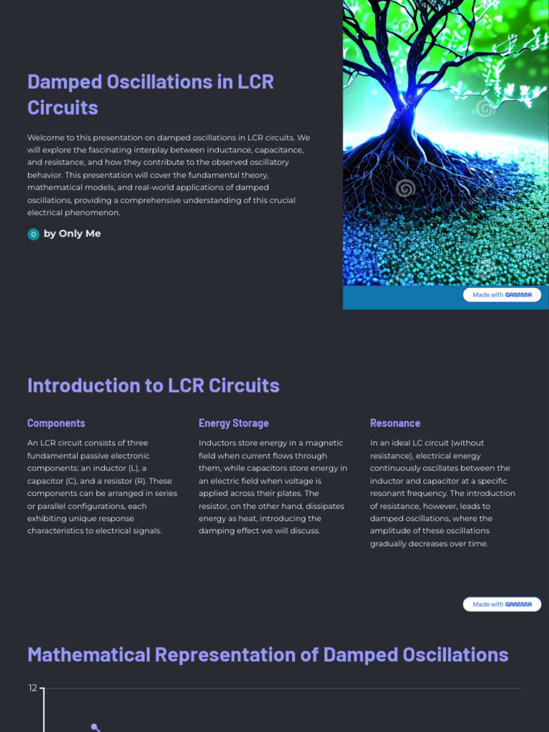 Damped Oscillations in LCR Circuits | PDF | Damping | Oscillation