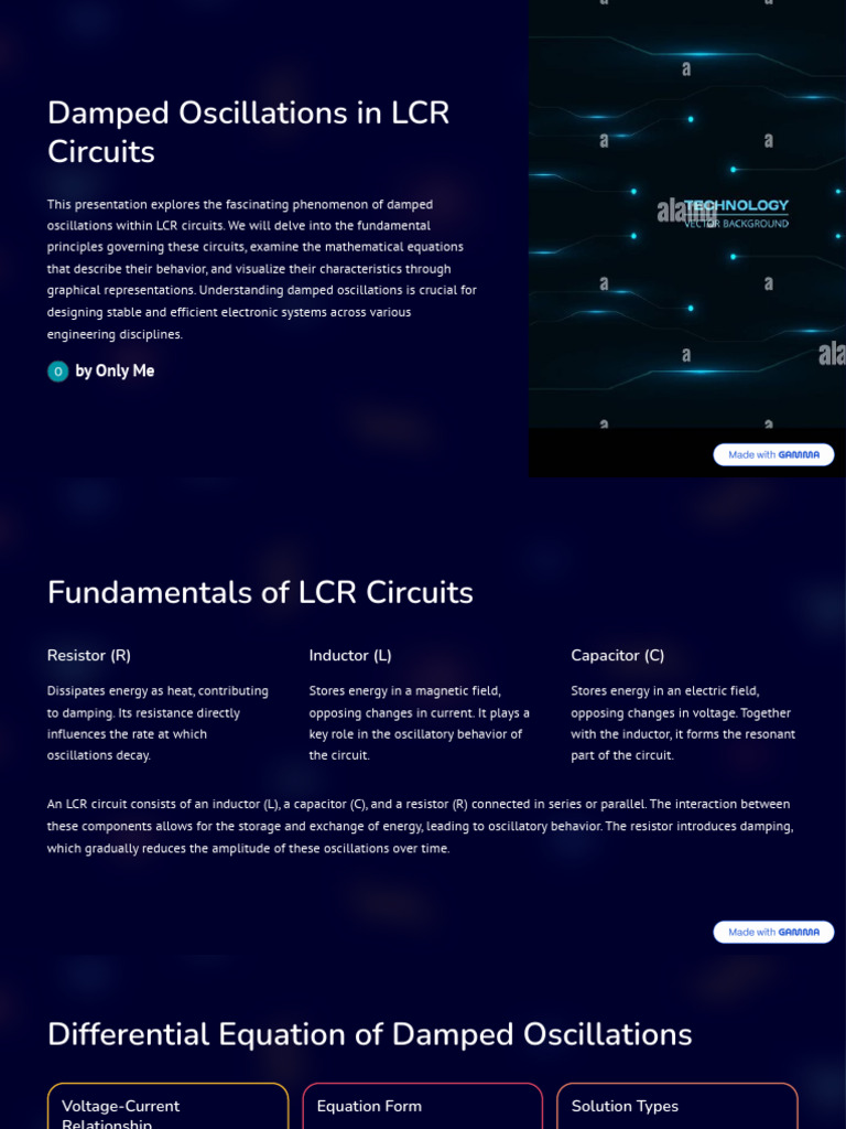 Damped Oscillations in LCR Circuits | PDF | Damping | Oscillation