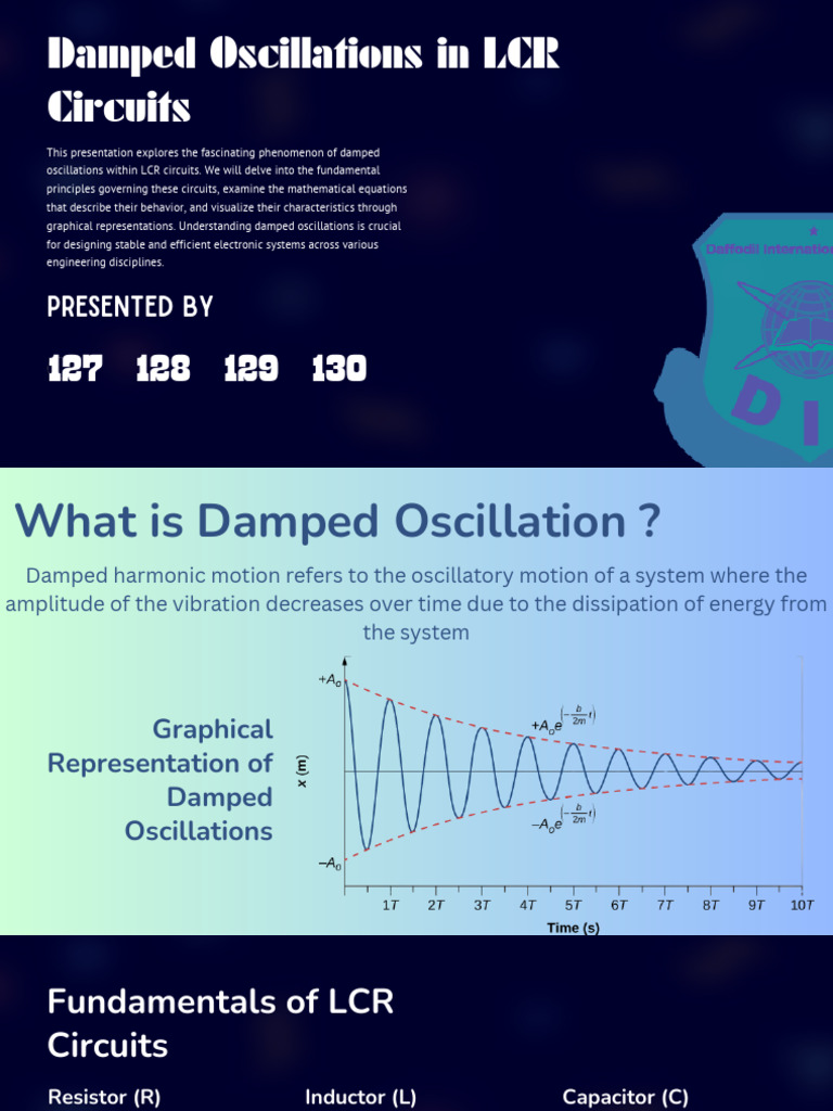 Damped Oscillations in LCR Circuits | PDF | Damping | Oscillation