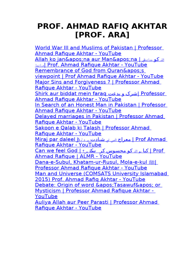 Prof. Ahmad Rafiq Akhtar | PDF