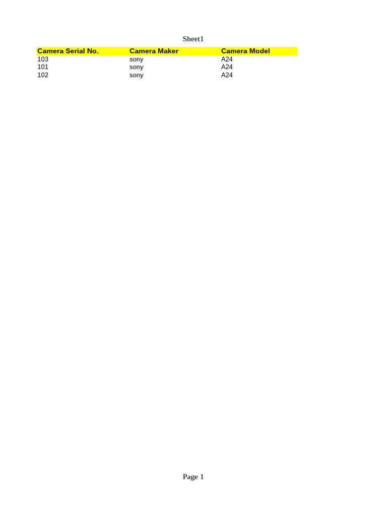 Camera Template | PDF