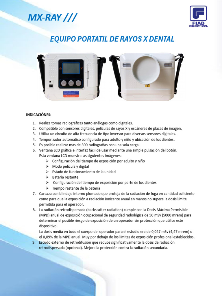 Rayos X Portatil Modelo Mx-Ray | PDF | Rayo X