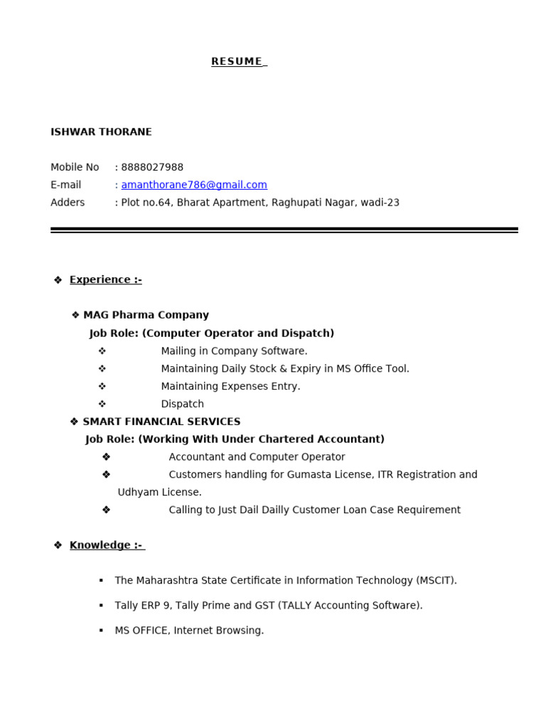 Ishwar Resume | PDF
