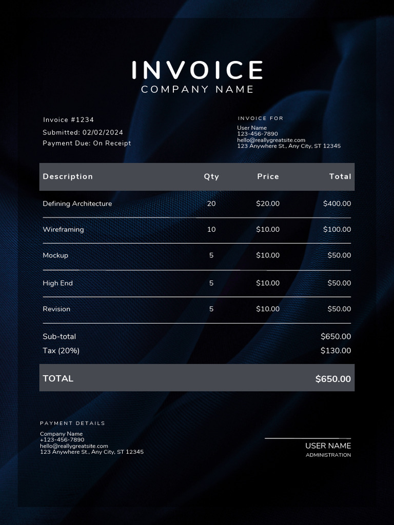 Invoice #1234 for Design Services | PDF