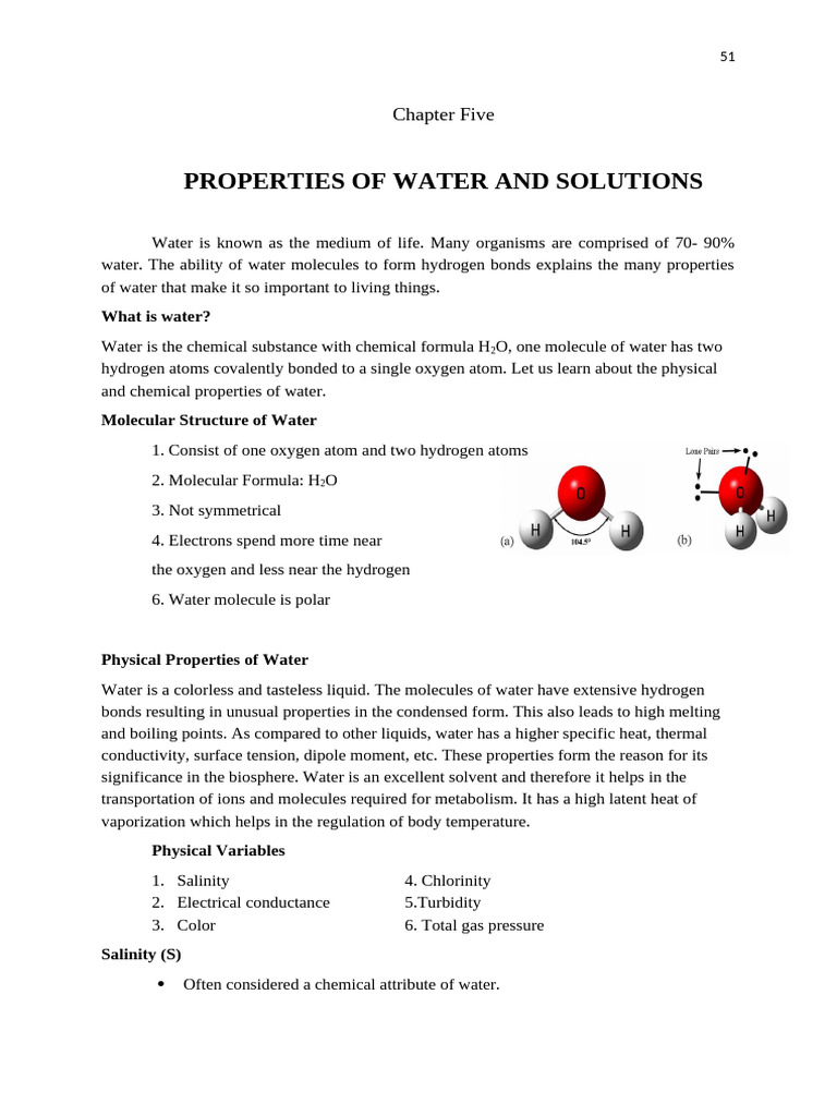 Properties of Water and Solutions Edit 1 | PDF | Mole (Unit) | Alkalinity