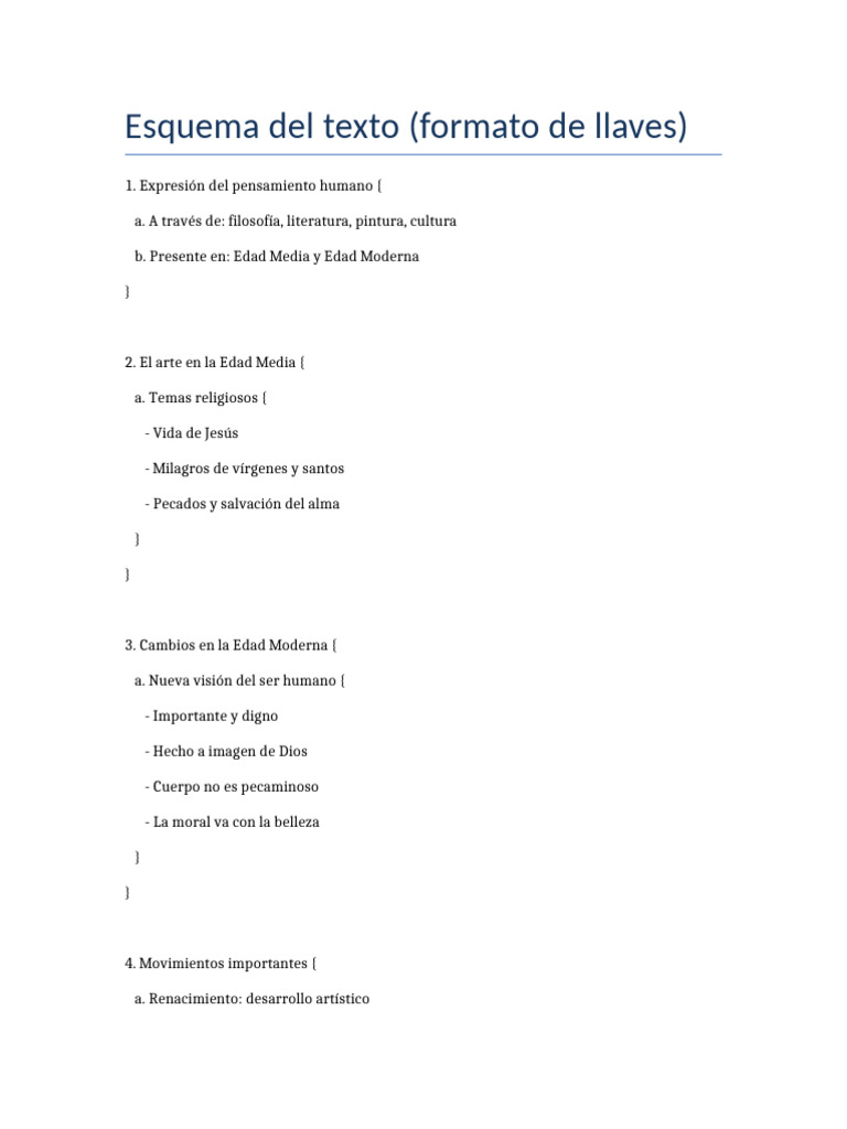 Esquema Formato Llaves | PDF