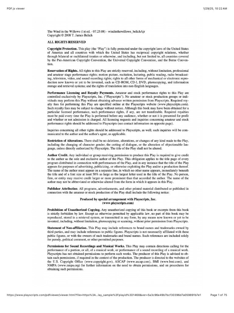 The Wind in The Willows ScriptPDF - Js Viewer | PDF | Graphics Software ...