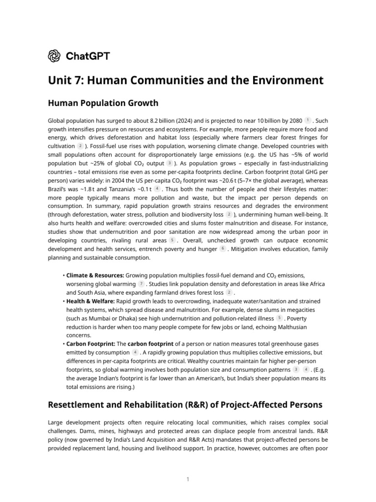Human Population Growth and Environmental Impact | PDF | Ahimsa ...