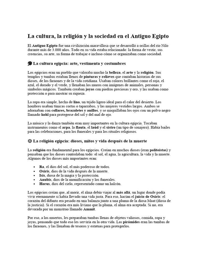 Cultura y religión en el Antiguo Egipto | PDF | Osiris | Mitologia Egipcia