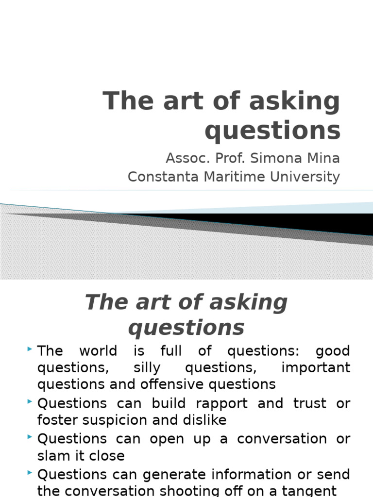 The Art of Asking Questions | PDF | Conversation | Learning