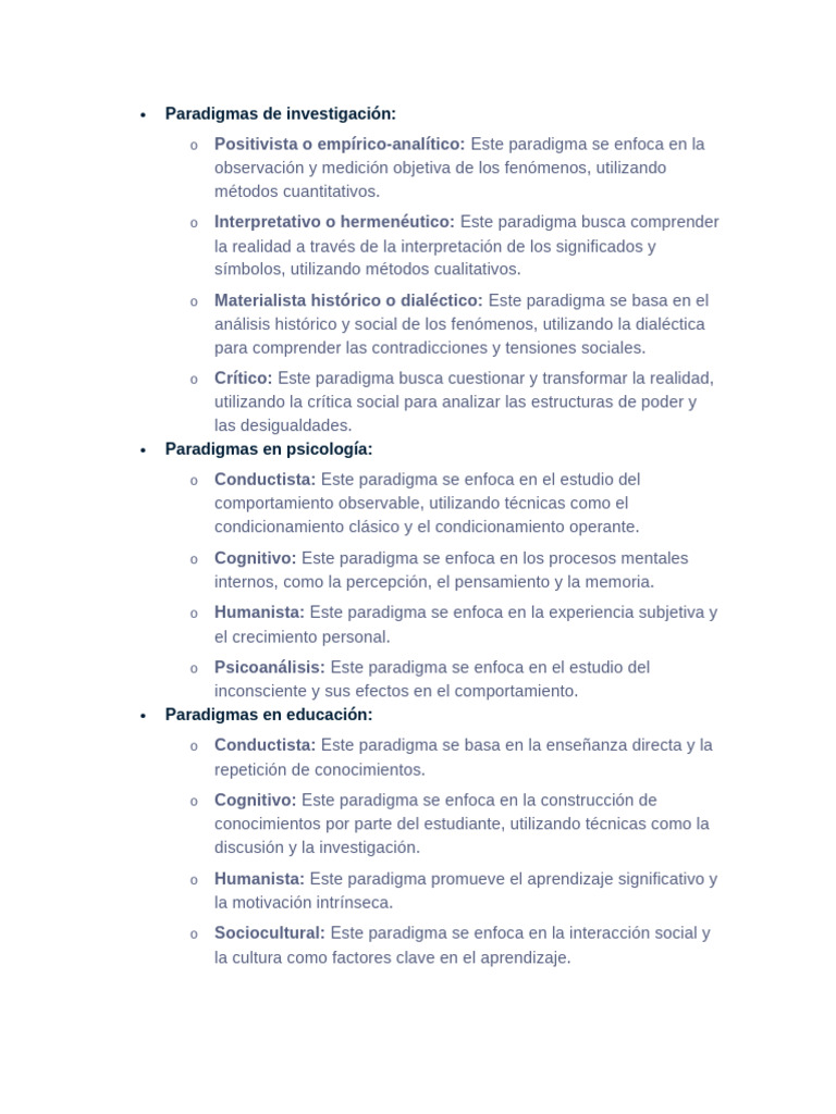 Paradigmas de Investigación y Psicología | PDF | Paradigma ...
