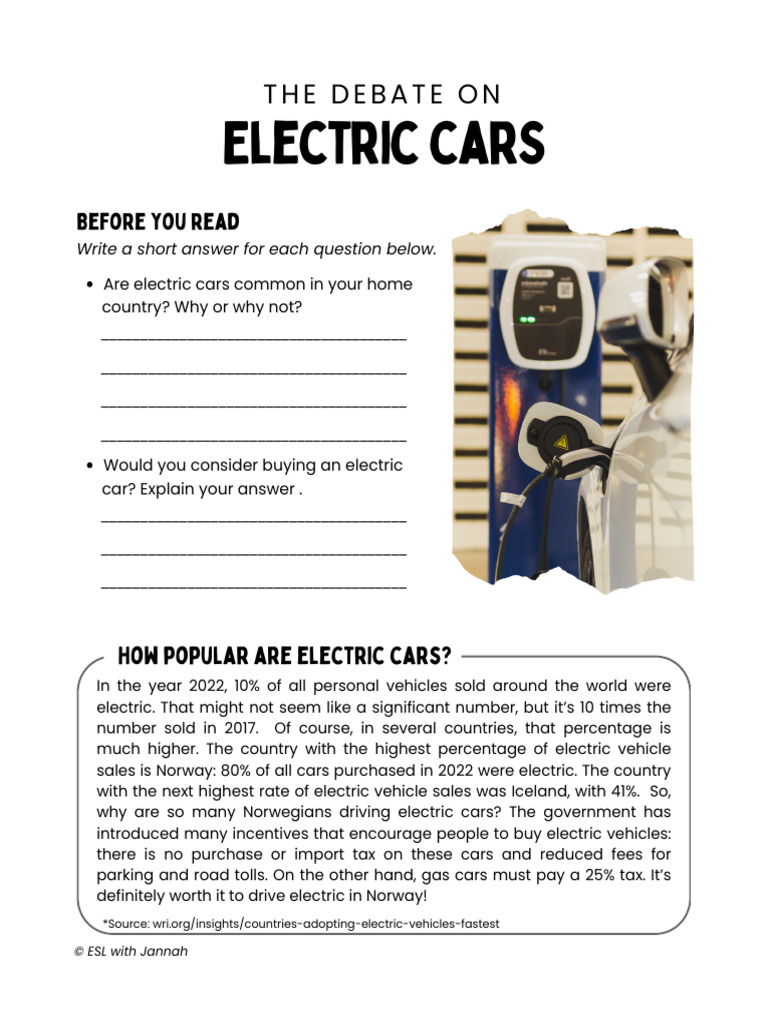 The Electric Car Debate: Pros and Cons | PDF | Electric Vehicle ...