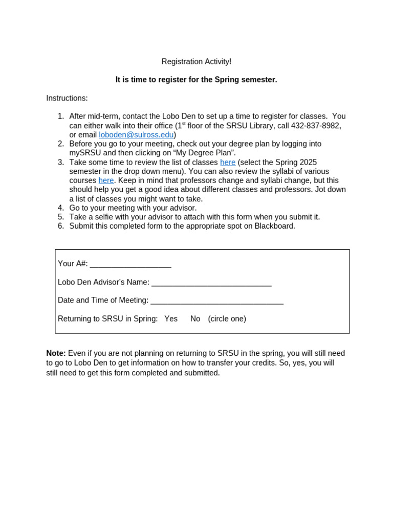 FYE Registration Assignment | PDF