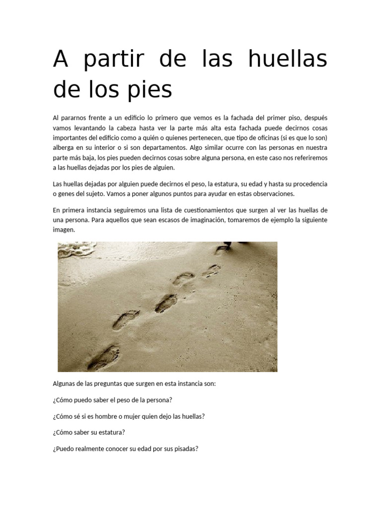 A Partir de Las Huellas de Los Pies | PDF
