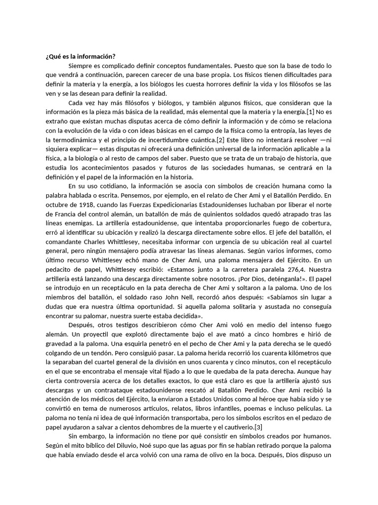Definición y papel de la información | PDF | Información | Realidad
