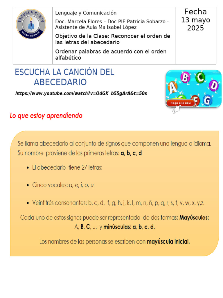 Clase 13-05 Orden Alfabético | PDF | Alfabeto | Codificación de caracteres