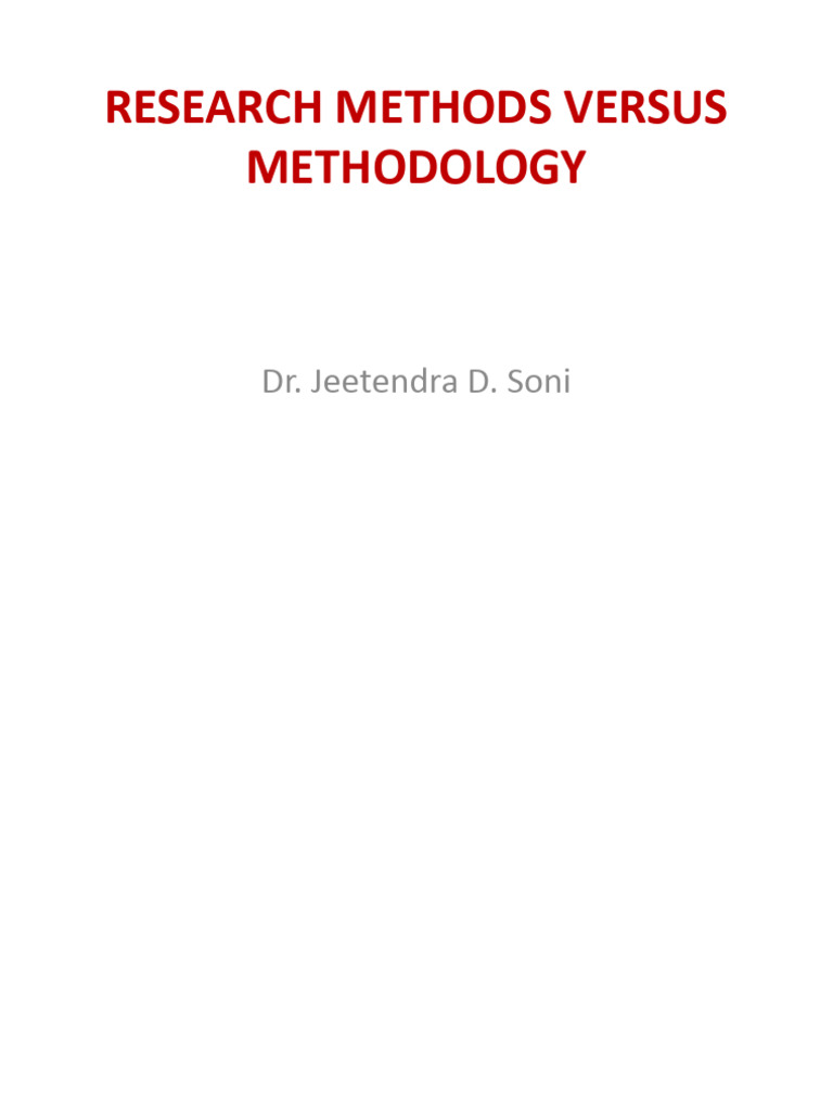 Research Methods vs. Methodology Explained | PDF | Methodology | Survey ...