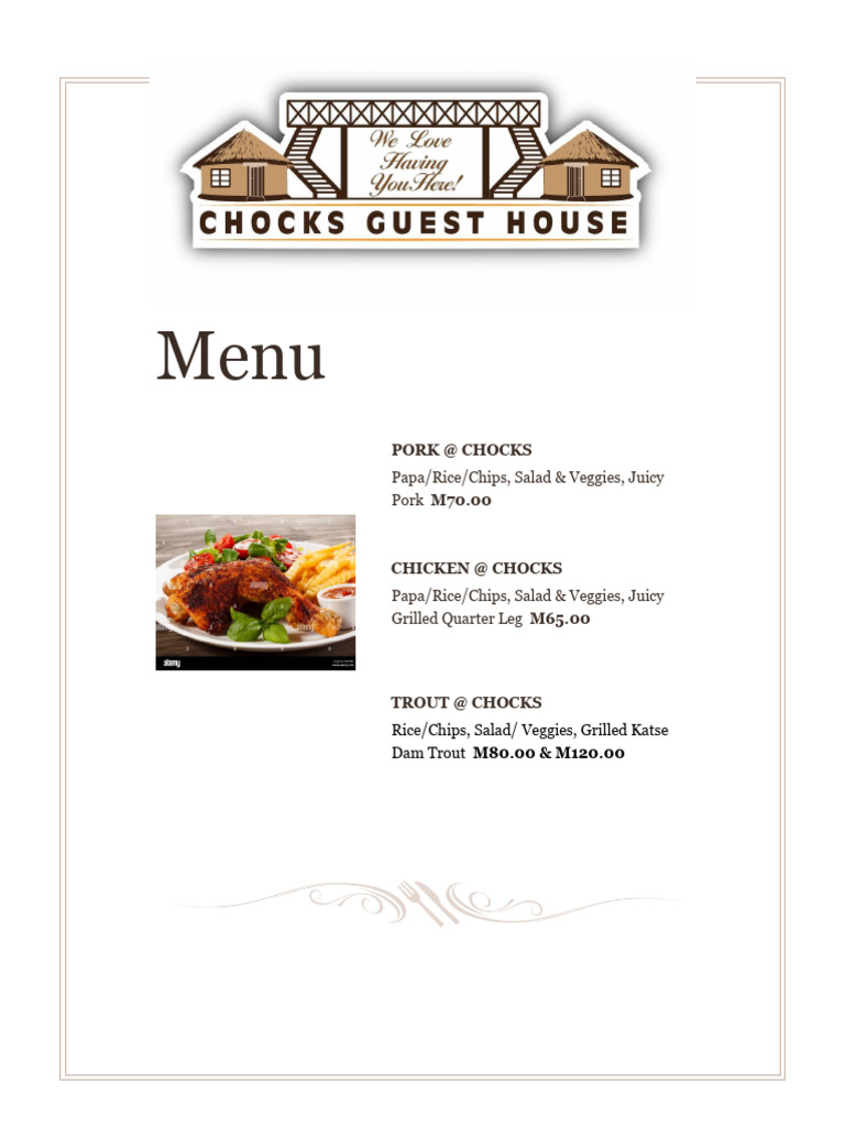 Real Menu Chocks Real 2022 | PDF