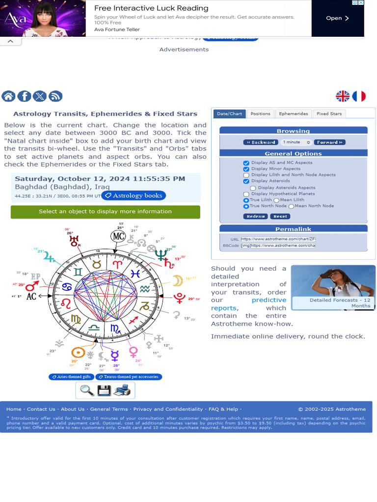 Interactive Astrology Transits, Ephemerides & Fixed Stars | PDF | Horoscope | Astronomy