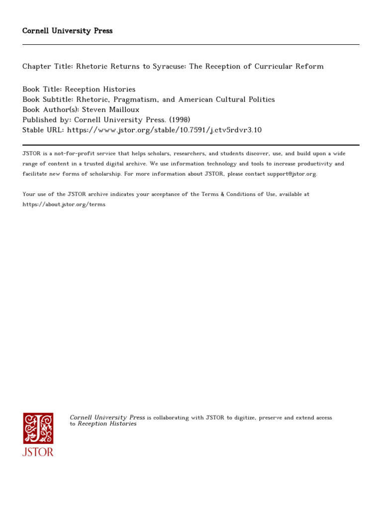 Rhetoric and Curricular Reform at Syracuse | PDF | Rhetoric | Curriculum