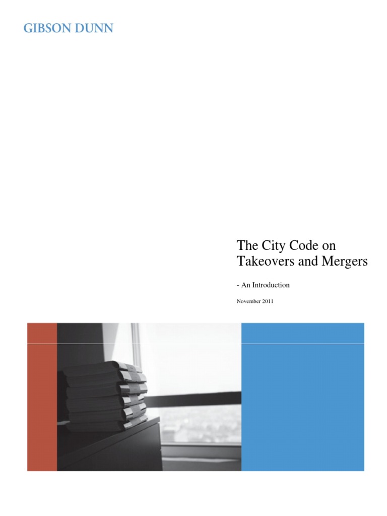 The City Code On Takeovers and Mergers: - An Introduction | PDF | Offer ...