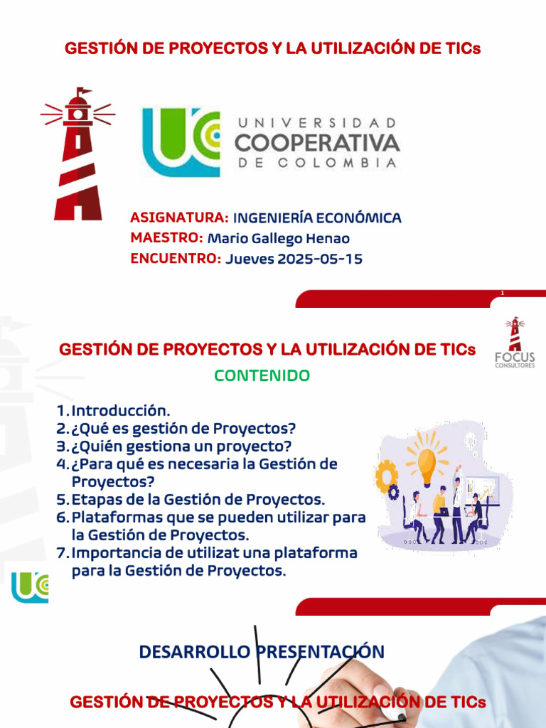 ENCUENTRO 10 GESTIÓN DE PROYECTOS Y UTILIZACIÓN DE TICs | PDF | Gestión de proyectos | Planificación