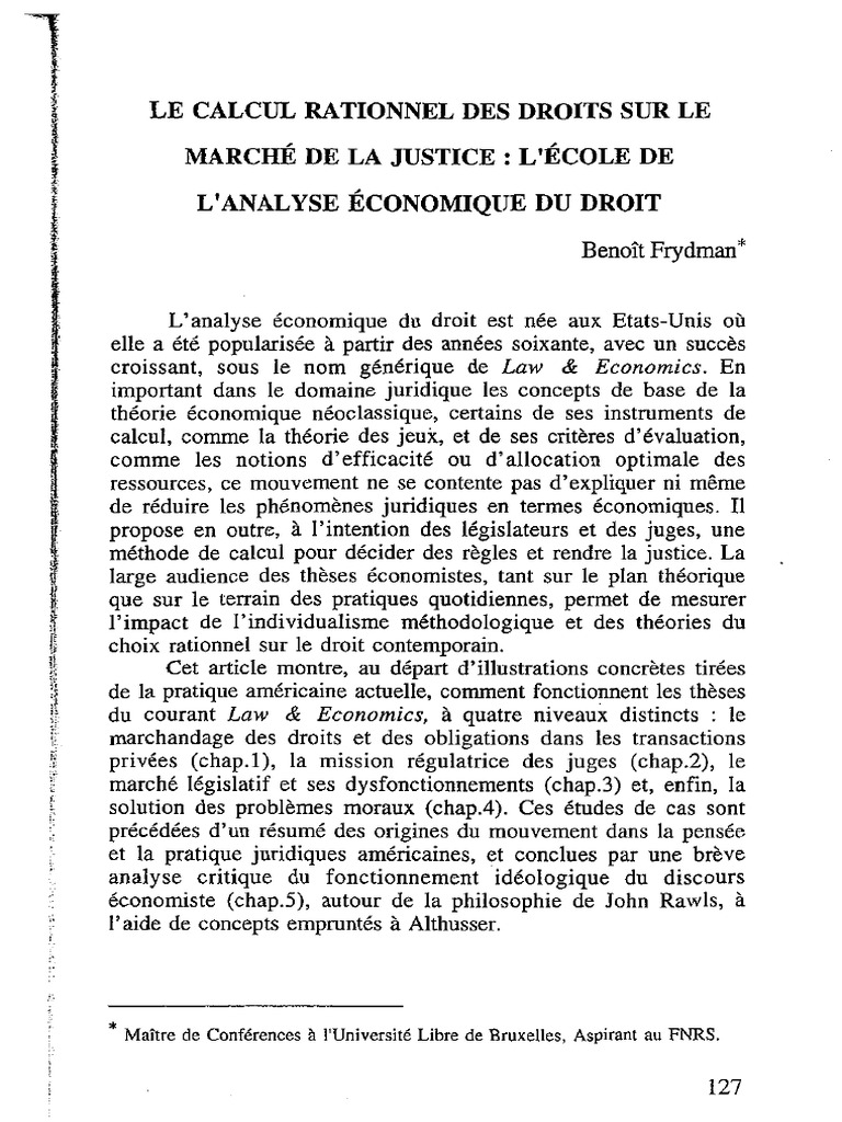 Le Calcul Rationnel Des Droits Sur Le Ma | PDF