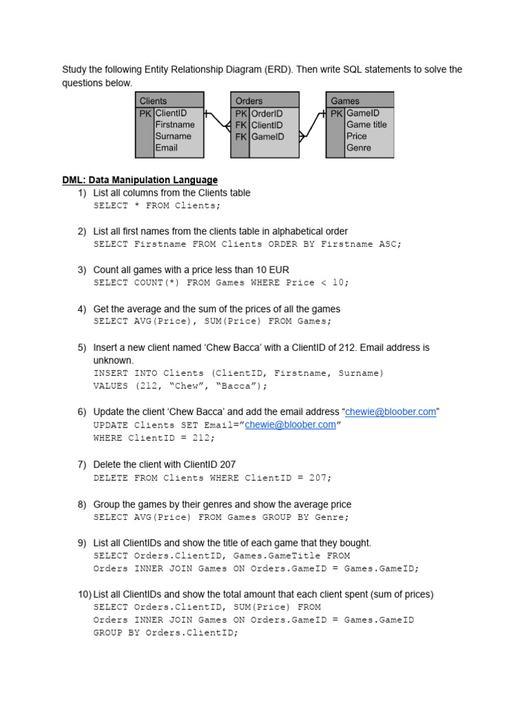 SQL Queries for ERD and Database Management | PDF | Programming ...